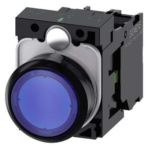 BOTON PULSADOR ILUMINADO AZUL 22MM 1NA LED INTEGRADO 24V AC/DCMaterial ...