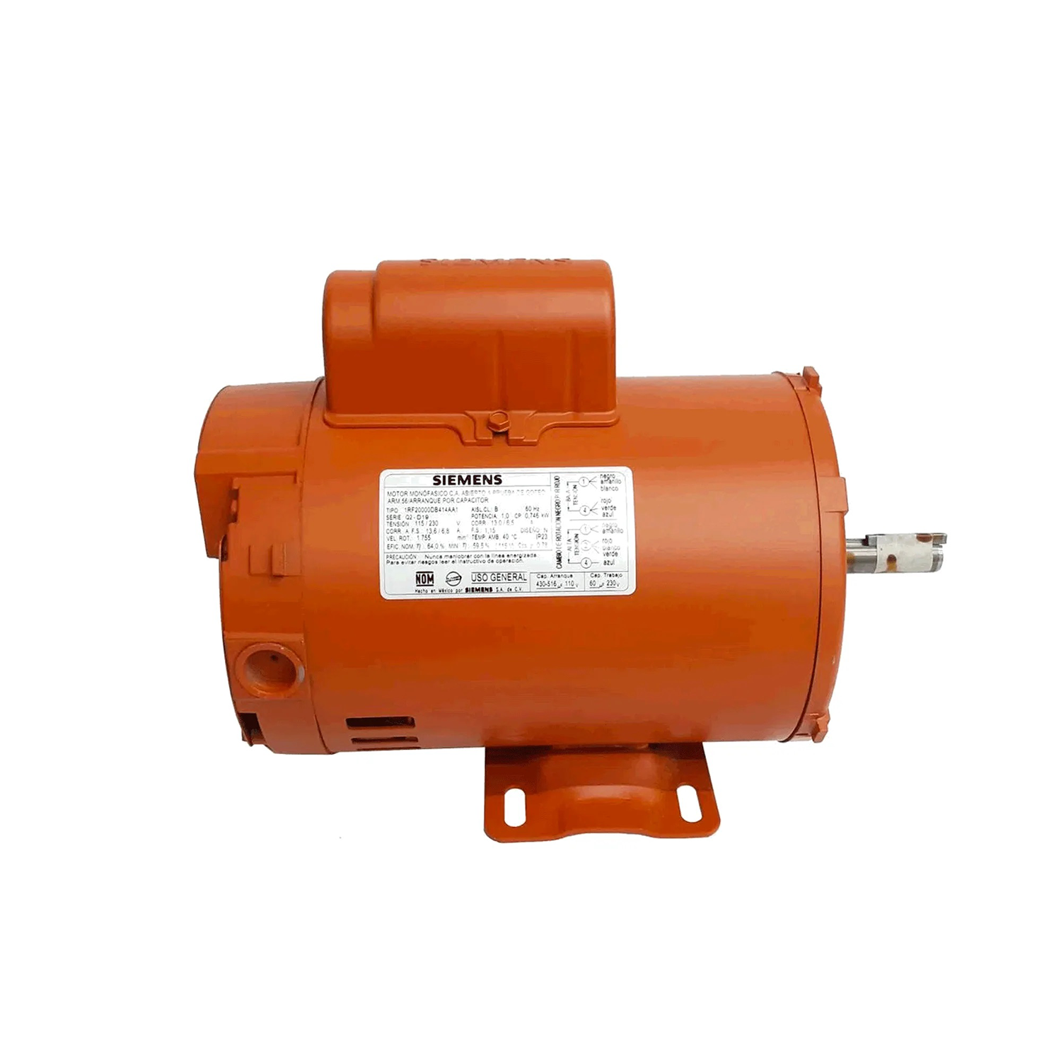 MOTOR MONOFASICO 1 HP 2 POLOS 115/230V ARMAZON 56 1RF20000DA404AA1 ELECTROMEXMaterial y Equipo ...