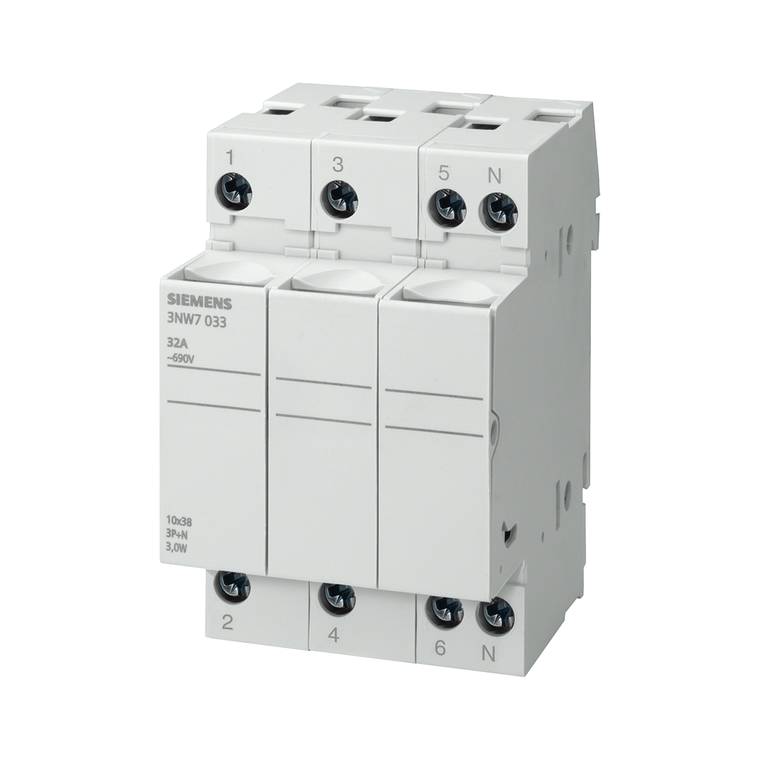 BASE PARA MONTAJE DE FUSIBLES CILINDRICOS 3 POLOS TAMAÑO 10 X 38 MM ...