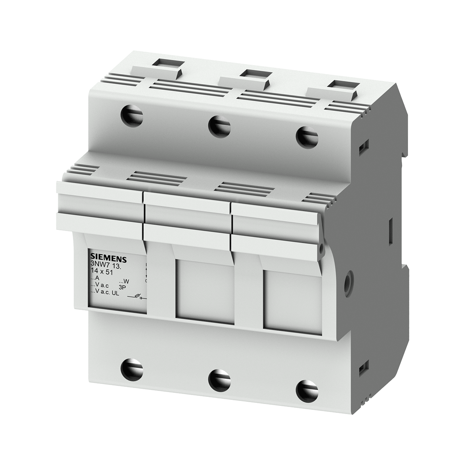 BASE PARA MONTAJE DE FUSIBLES CILINDRICOS 3 POLOS TAMAÑO 14 X 51 MM ...